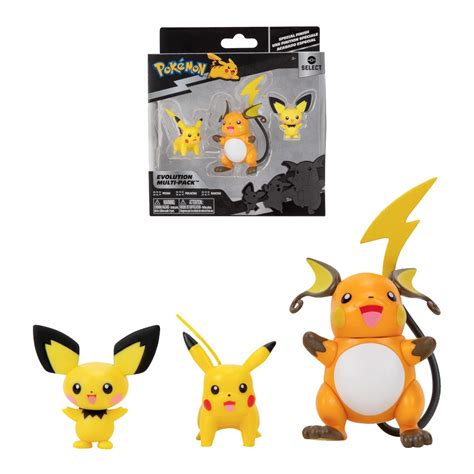 Pichu Pikachu Raichu Evolution Pokémon 3 Pack Evolution Pichu