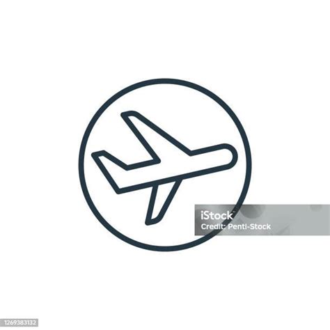 흰색 배경에 격리된 비행기 벡터 아이콘입니다 개요 웹 사이트 디자인 및 모바일 응용 프로그램 개발을위한 얇은 라인 비행기 아이콘 얇은 선 비행기 윤곽선 아이콘 벡터