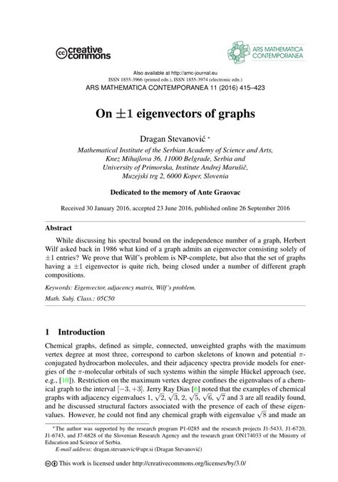 PDF On Eigenvectors Of Graphs