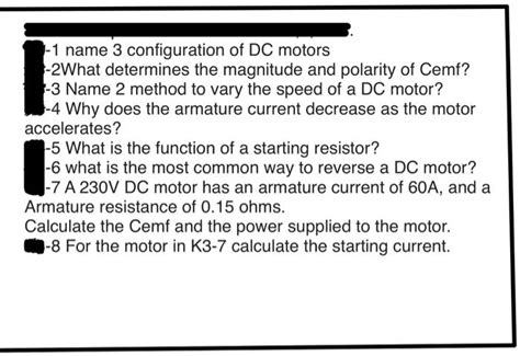 SOLVED Texts Name Configurations Of DC Motors What Determines The Magnitude And