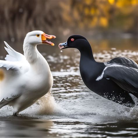 Black Goose Versus White Duck An Epic Battle Brutal Professional