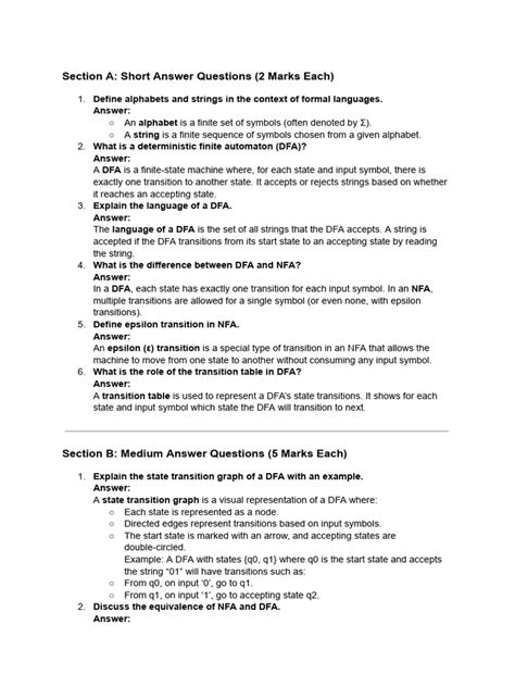 Ans Of Automata Pdf Formal Methods Theory Of Computation
