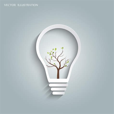 Premium Vector The Tree Inside The Bulb