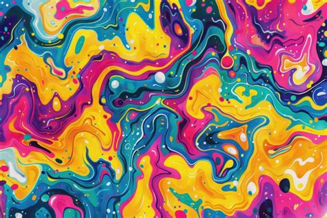 Vibrant Abstract Art Colorful Swirls And Waves In Psychedelic Design Premium Ai Generated Image
