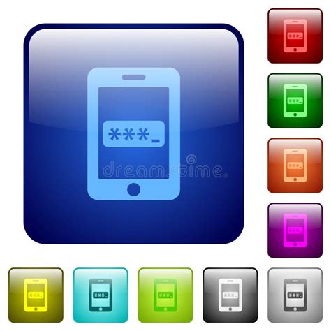 mobile access color square buttons stock vector illustration of