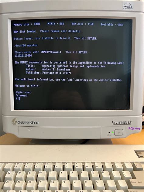 Minix 11 For The Ibm Pc At Pcjs Machines