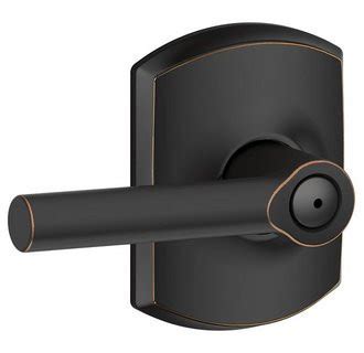 Schlage F40brw716grw Aged Bronze Privacy Broadway Style Lever With