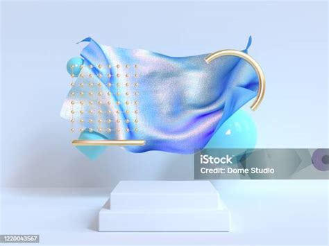 백색 장면 직물 깃발 금속 홀로그램 부양 단계 연단 3d 렌더링 공중 부양에 대한 스톡 사진 및 기타 이미지 공중 부양 홀로그램 구 Istock