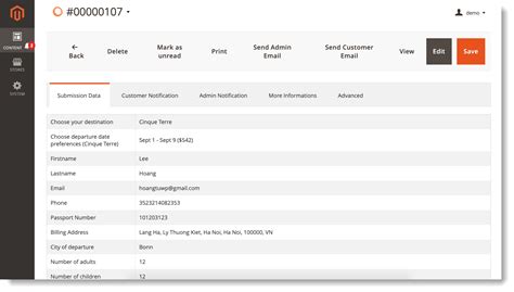 Submission Management Magento 2 Blue Form Builder Extension