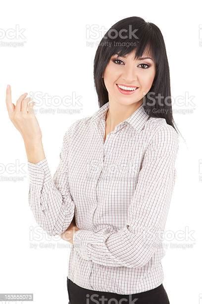 젊은 여성 사업가 흰색 바탕에 흰색 배경 갈색 머리에 대한 스톡 사진 및 기타 이미지 갈색 머리 귀여운 명랑한 Istock