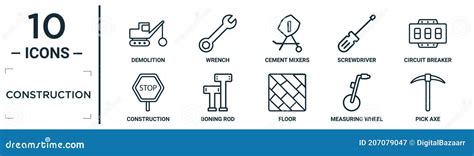 Linear Boning Rod Icon From Construction Tools Outline Collection Thin Line Boning Rod Vector