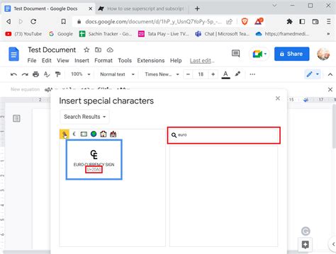 How To Add Arrows Superscript And Symbols In Google Docs Techcult