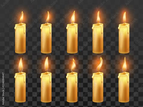 Candle Fire Animation Burning Orange Wax Candles Candlelight Flame And Animated Fire Flames