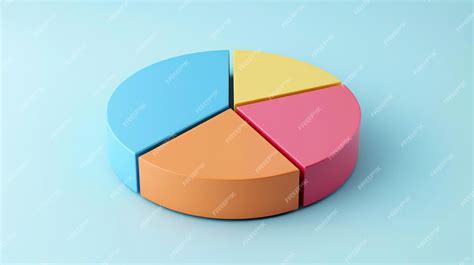 Premium Photo A 3d Rendering Of A Pie Chart Divided Into Four Sections In Blue Orange Yellow