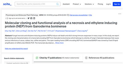 Molecular Cloning And Functional Analysis Of A Necrosis And Ethylene Inducing Protein Nep From