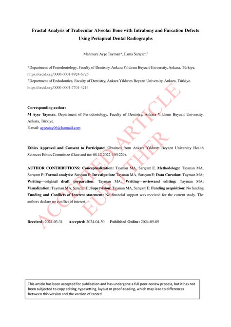 Pdf Fractal Analysis Of Trabecular Alveolar Bone With Intrabony And Furcation Defects Using