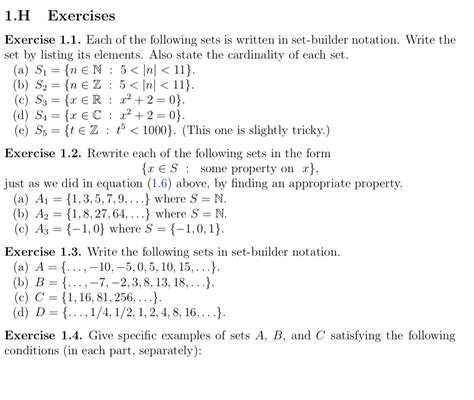 Solved H Exercises Exercise Set By Listing Its Chegg
