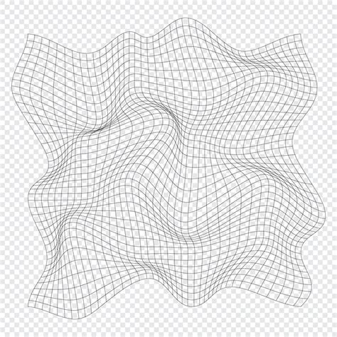 Premium Vector Distorted Square Grid Wireframe Wave Geometry Grid Warped Mesh Texture Curved