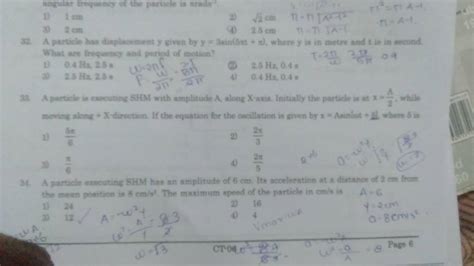 A Particle Is Executing SHM With Amplitude Mathrm A Along Mathrm X A