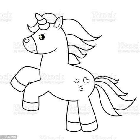 귀여운 만화의 유니콘 색칠에 대 한 흑인과 백인 벡터 일러스트 레이 션 유니콘에 대한 스톡 벡터 아트 및 기타 이미지 유니콘 컬러링 북 페이지 일러스트레이션 기법 0