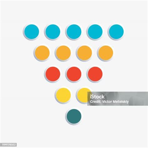 깔때기 기호입니다 원뿔 또는 원원이 있는 피라미드 마케팅 및 영업 디자인 요소 인포그래픽 템플릿 벡터 그림입니다 5에 대한 스톡 벡터 아트 및 기타 이미지 Istock