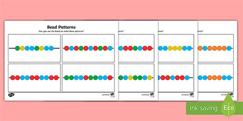 Bead Threading Repeating Pattern Activity Teacher Made