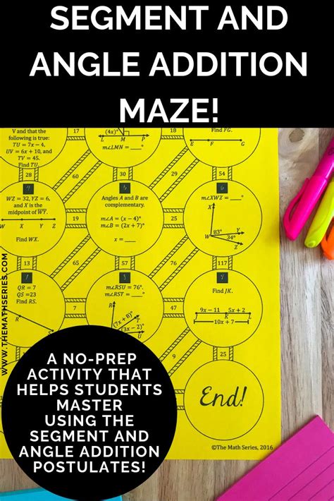 Segment And Angle Addition Postulates Teaching Geometry Secondary Math Segmentation
