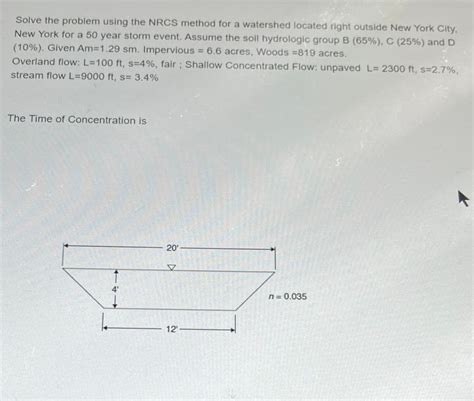 Answered Solve The Problem Using The Nrcs Method Bartleby