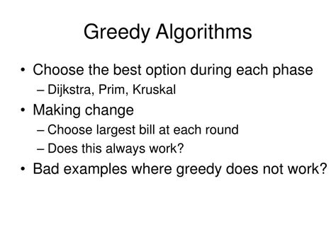 Ppt Algorithm Design Techniques Greedy Algorithms Powerpoint