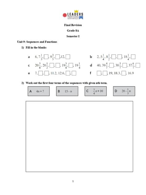 Final Revision G8 Pdf Numbers Median