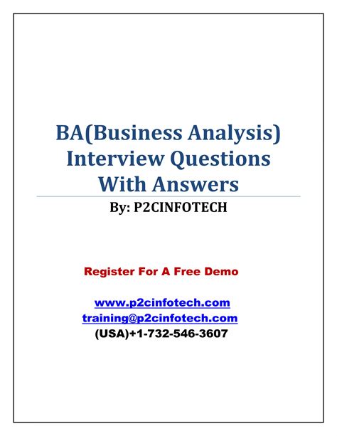 Business Analysis Interview Question And Answers Docx Business Administration Business