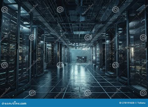 Futuristic Space Server Hyper Detailed Cartoon Tech For Cloud Storage Stock Illustration