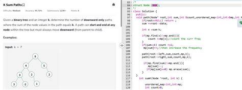 Day81 Binarytree Dsa C Kthsumpath Recursion Hashmap