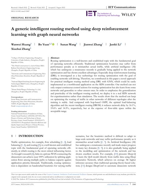 pdf a generic intelligent routing method using deep reinforcement