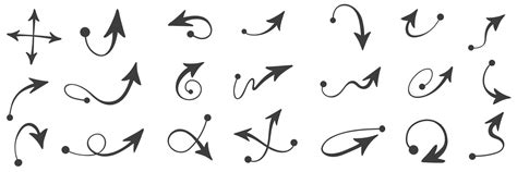Doodle Arrows Set 32832797 Vector Art At Vecteezy