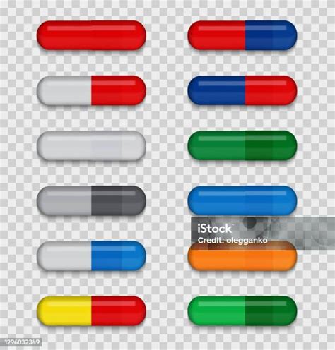 투명 한 배경에 전체 색깔의 의료 알 약의 집합 바이러스 캡슐 약 벡터 일러스트레이션 Eps10 0명에 대한 스톡 벡터 아트 및 기타 이미지 Istock