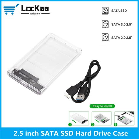 Lcckaa Usb30 Caixa De Disco Rígido Serial Sata Ssd De 25 Polegadas