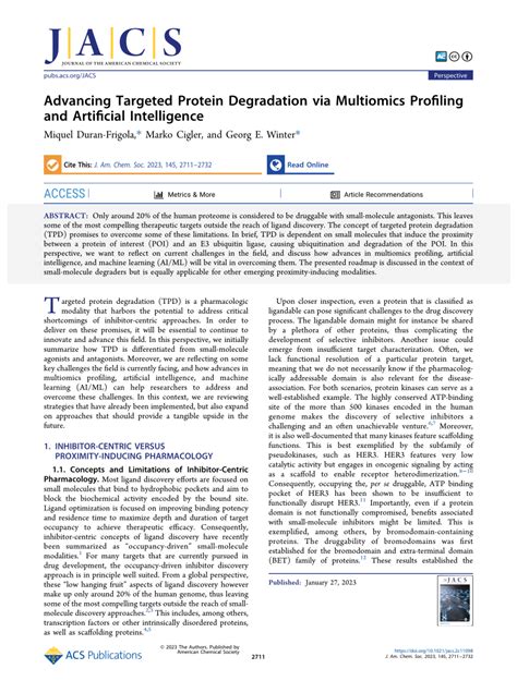 Pdf Advancing Targeted Protein Degradation Via Multiomics Profiling And Artificial Intelligence