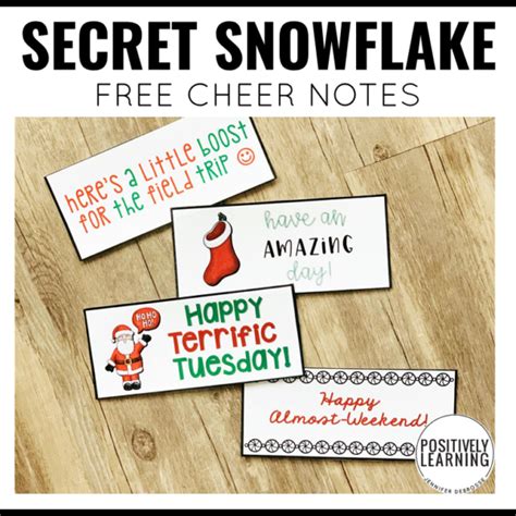 Secret Snowflake Notes Positively Learning
