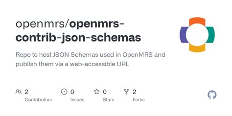 Github Openmrsopenmrs Contrib Json Schemas Repo To Host Json