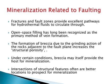 Mineralization Controlled By Tectonics And Structuresppt