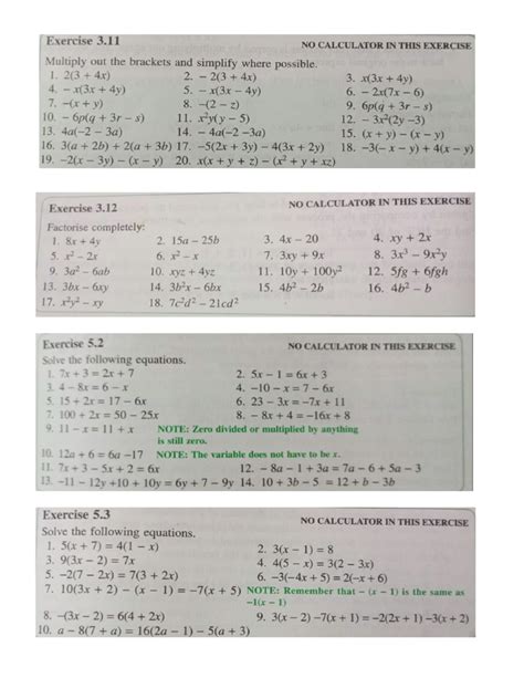 Expansion Factorisation Subjectmaking Practiceworksheet Pdf