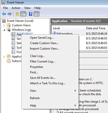 Check Disk Chkdsk Read Event Viewer Log Page Tutorials