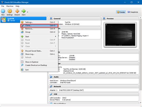 نحوه clone گرفتن از ماشین های مجازی در vm virtualbox