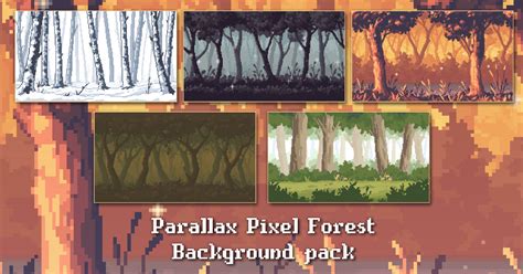 Pixel Forest Pack 5 Parallax Backgrounds 2d Environments Unity Asset Store