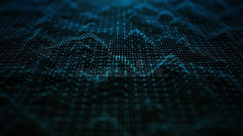 Futuristic Digital Grid Wave With Glowing Points And Lines Forming Interconnected Networks