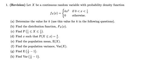 1 Revision Let X Be A Continuous Random StudyX