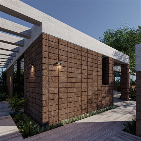 Stacked Aggregate Concrete Block Texture Brown Poliigon