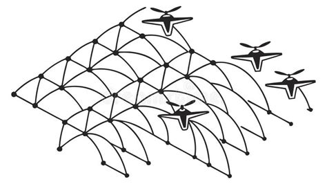 Drone Network Grid Pattern Technology Connectivity Future Vector Design Generative Ai Stock