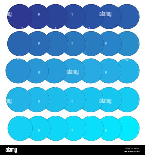 Blue Gradient Circles Various Shades Of Blue Vector Color Palette Seamless Background Pattern